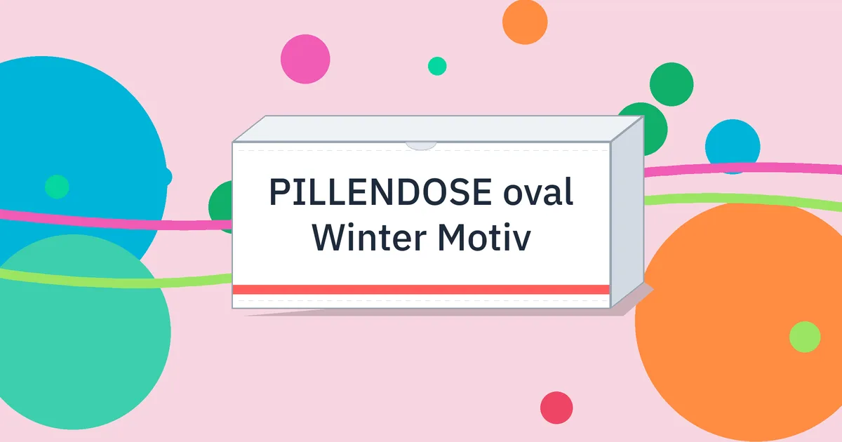 Symbolbild: Packung mit der Aufschrift PILLENDOSE oval Winter Motiv (PZN 05909063) – Verfügbarkeit und Bezug in Apotheken in Frankfurt am Main
