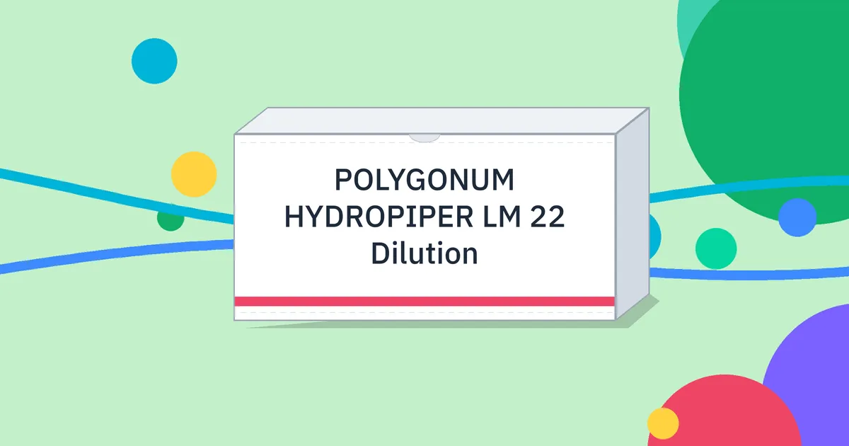 Symbolbild: Packung mit der Aufschrift POLYGONUM HYDROPIPER LM 22 Dilution (PZN 13662518) – Verfügbarkeit und Bezug in Apotheken in Frankfurt am Main