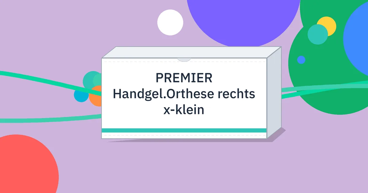Symbolbild: Packung mit der Aufschrift PREMIER Handgel.Orthese rechts x-klein (PZN 04497173) – Verfügbarkeit und Bezug in Apotheken in Frankfurt am Main