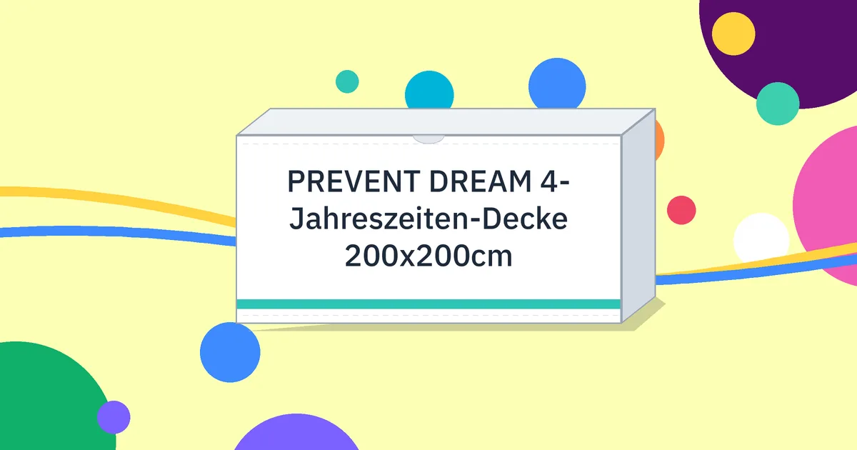 Symbolbild: Packung mit der Aufschrift PREVENT DREAM 4-Jahreszeiten-Decke 200x200cm (PZN 13423802) – Verfügbarkeit und Bezug in Apotheken in Frankfurt am Main