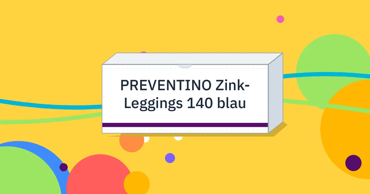 Symbolbild: Packung mit der Aufschrift PREVENTINO Zink-Leggings 140 blau (PZN 12447002) – Verfügbarkeit und Bezug in Apotheken in Frankfurt am Main