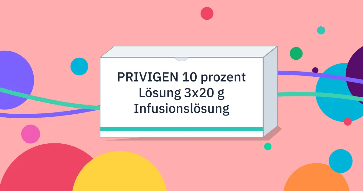 Symbolbild: Packung mit der Aufschrift PRIVIGEN 10 prozent Lösung 3x20 g Infusionslösung (PZN 09705618) – Verfügbarkeit und Bezug in Apotheken in Frankfurt am Main