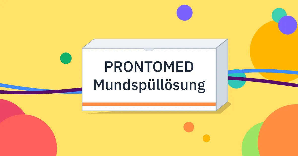 Symbolbild: Packung mit der Aufschrift PRONTOMED Mundspüllösung (PZN 10088332) – Verfügbarkeit und Bezug in Apotheken in Frankfurt am Main