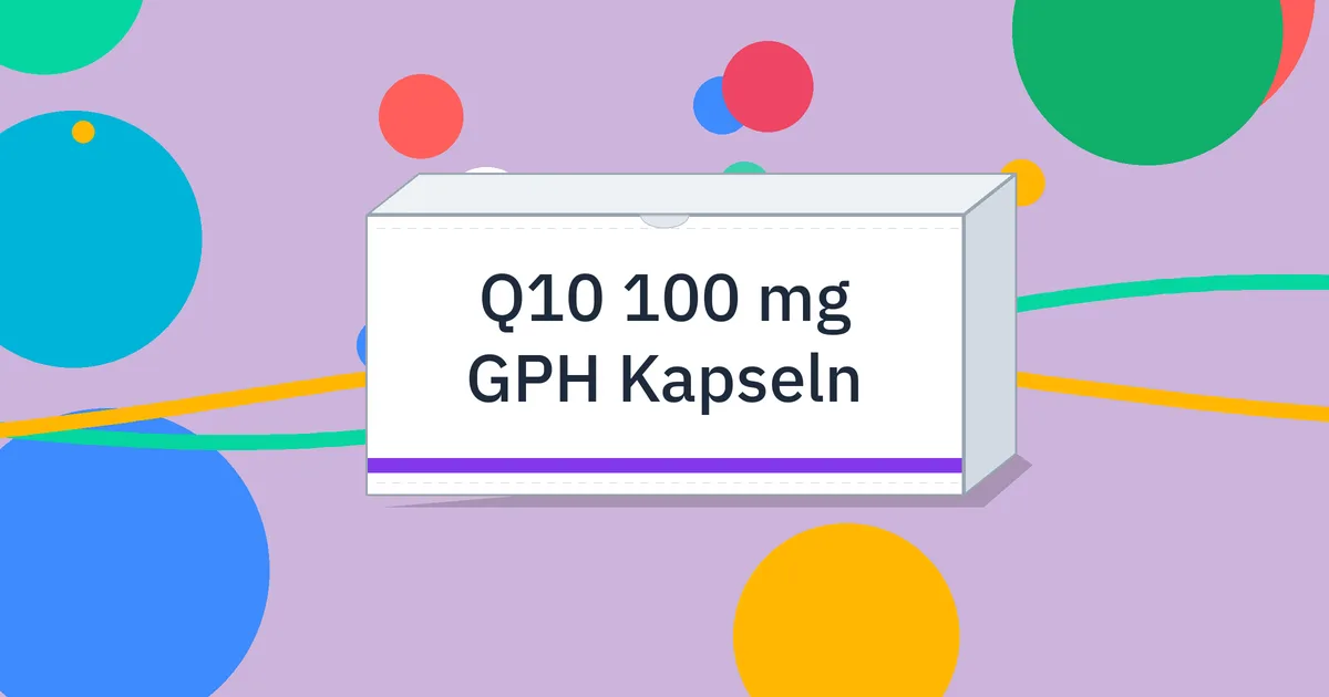 Symbolbild: Packung mit der Aufschrift Q10 100 mg GPH Kapseln (PZN 09722137) – Verfügbarkeit und Bezug in Apotheken in Frankfurt am Main