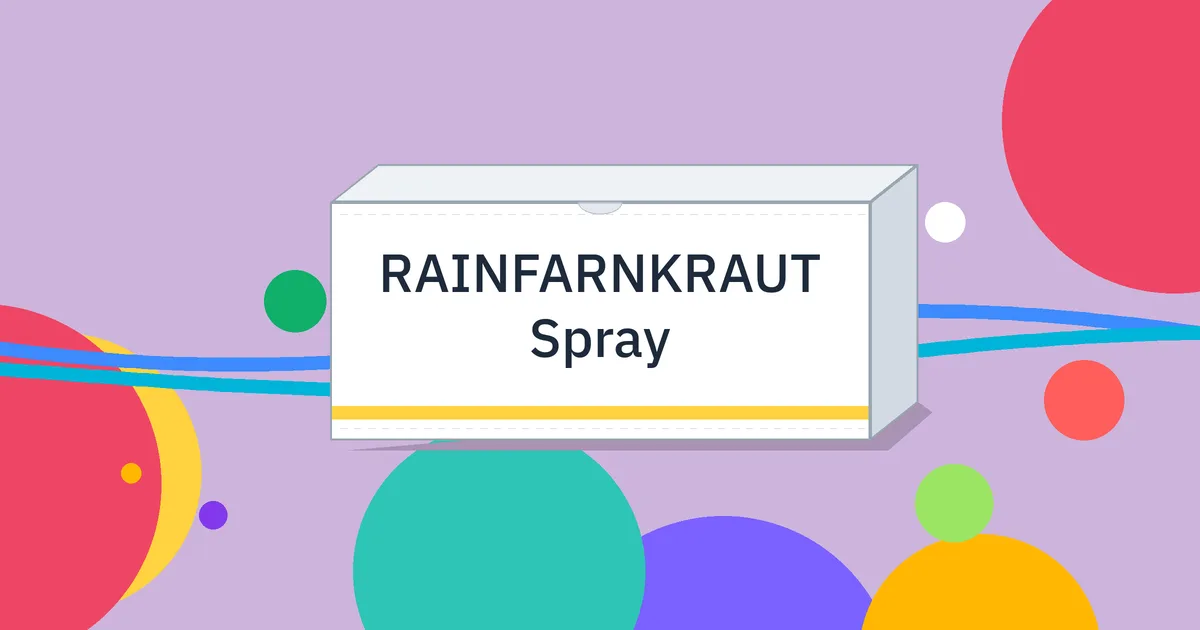 Symbolbild: Packung mit der Aufschrift RAINFARNKRAUT Spray (PZN 11713447) – Verfügbarkeit und Bezug in Apotheken in Frankfurt am Main