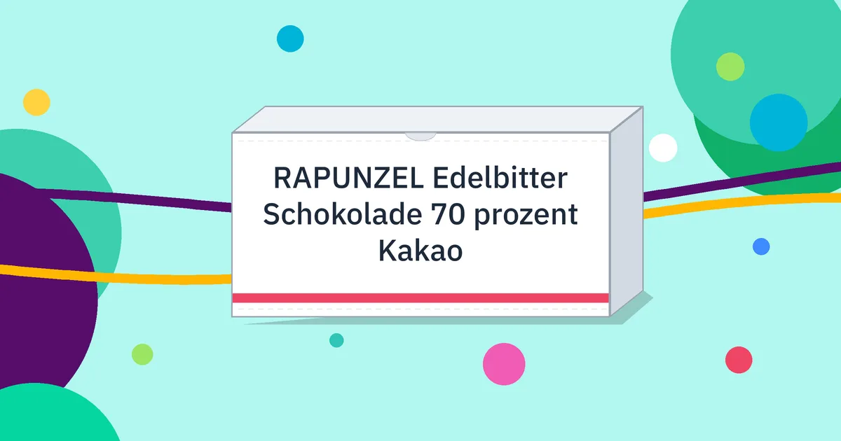 Symbolbild: Packung mit der Aufschrift RAPUNZEL Edelbitter Schokolade 70 prozent Kakao (PZN 20308993) – Verfügbarkeit und Bezug in Apotheken in Frankfurt am Main