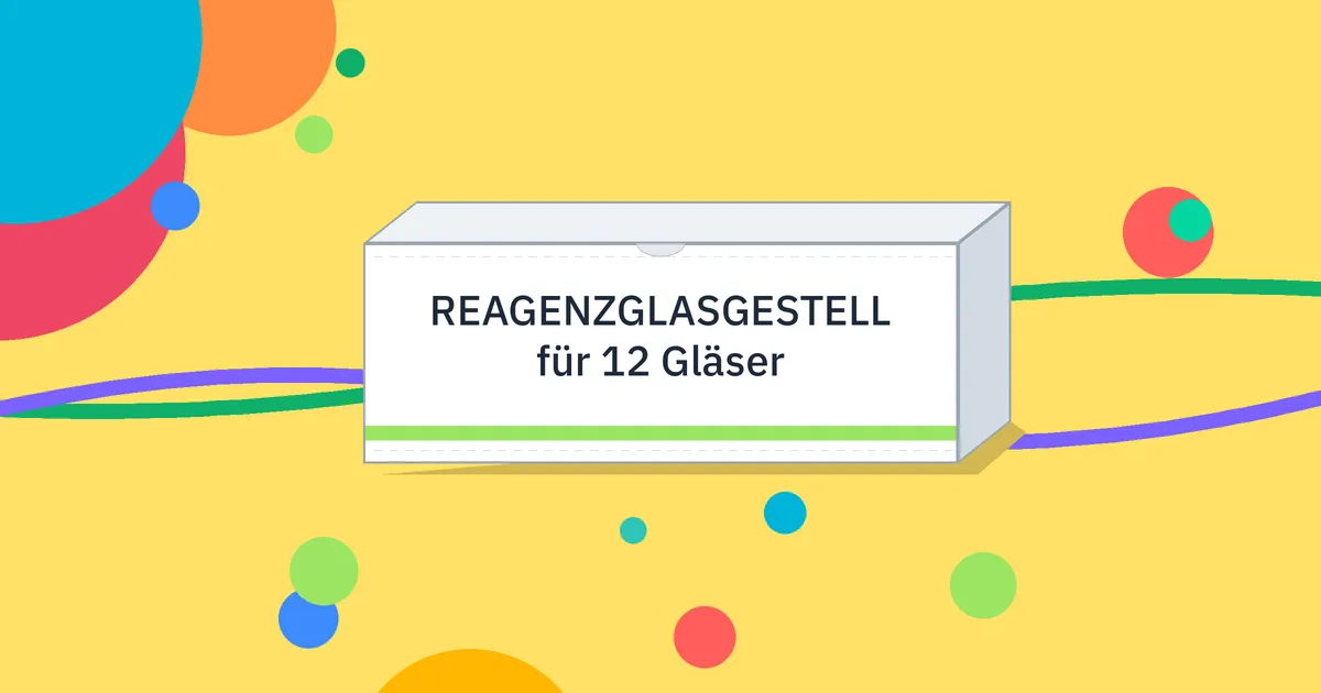Symbolbild: Packung mit der Aufschrift REAGENZGLASGESTELL für 12 Gläser (PZN 01735382) – Verfügbarkeit und Bezug in Apotheken in Frankfurt am Main