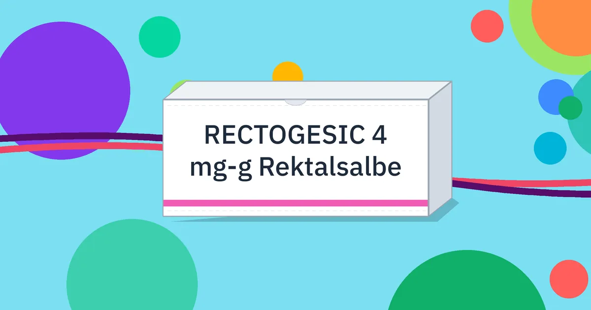 Symbolbild: Packung mit der Aufschrift RECTOGESIC 4 mg-g Rektalsalbe (PZN 07001190) – Verfügbarkeit und Bezug in Apotheken in Frankfurt am Main