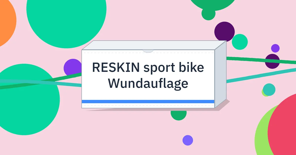 Symbolbild: Packung mit der Aufschrift RESKIN sport bike Wundauflage (PZN 18740298) – Verfügbarkeit und Bezug in Apotheken in Frankfurt am Main