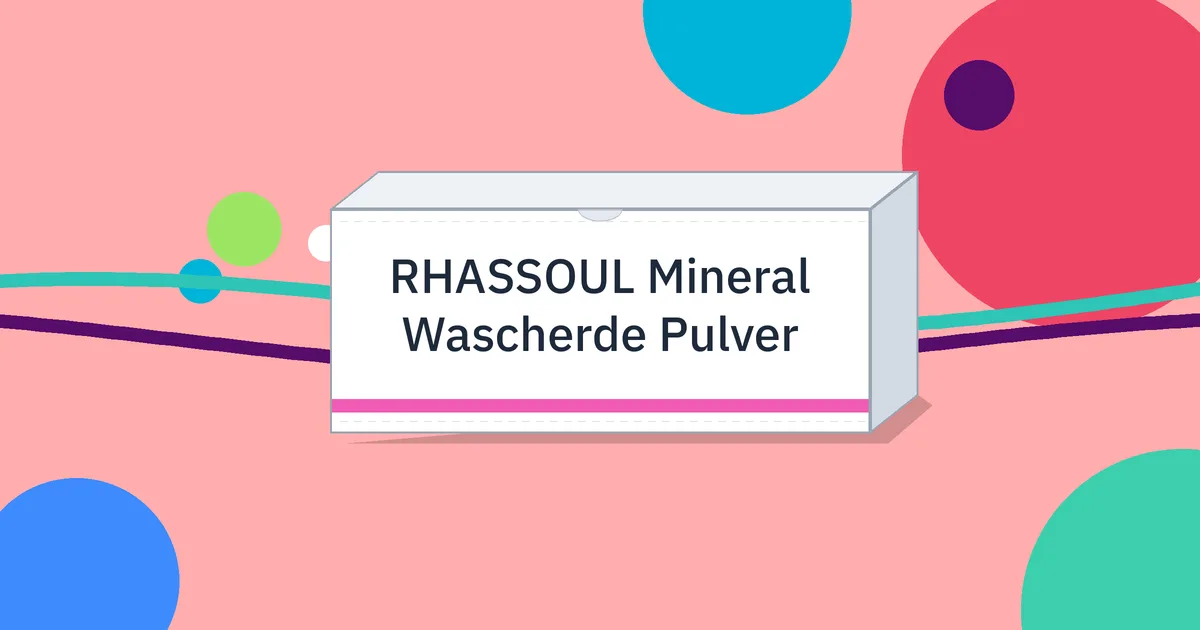 Symbolbild: Packung mit der Aufschrift RHASSOUL Mineral Wascherde Pulver (PZN 17244864) – Verfügbarkeit und Bezug in Apotheken in Frankfurt am Main
