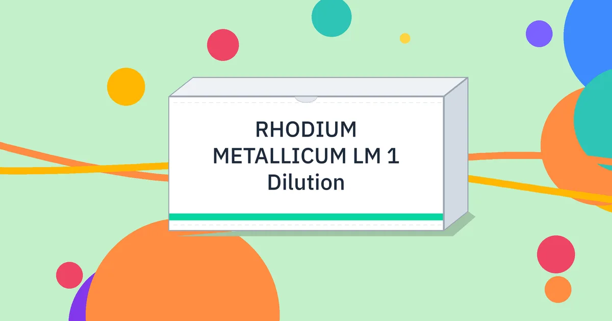 Symbolbild: Packung mit der Aufschrift RHODIUM METALLICUM LM 1 Dilution (PZN 13050258) – Verfügbarkeit und Bezug in Apotheken in Frankfurt am Main