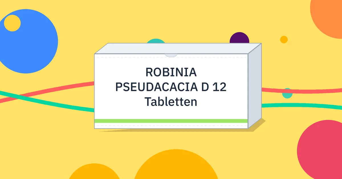 Symbolbild: Packung mit der Aufschrift ROBINIA PSEUDACACIA D 12 Tabletten (PZN 02930387) – Verfügbarkeit und Bezug in Apotheken in Frankfurt am Main