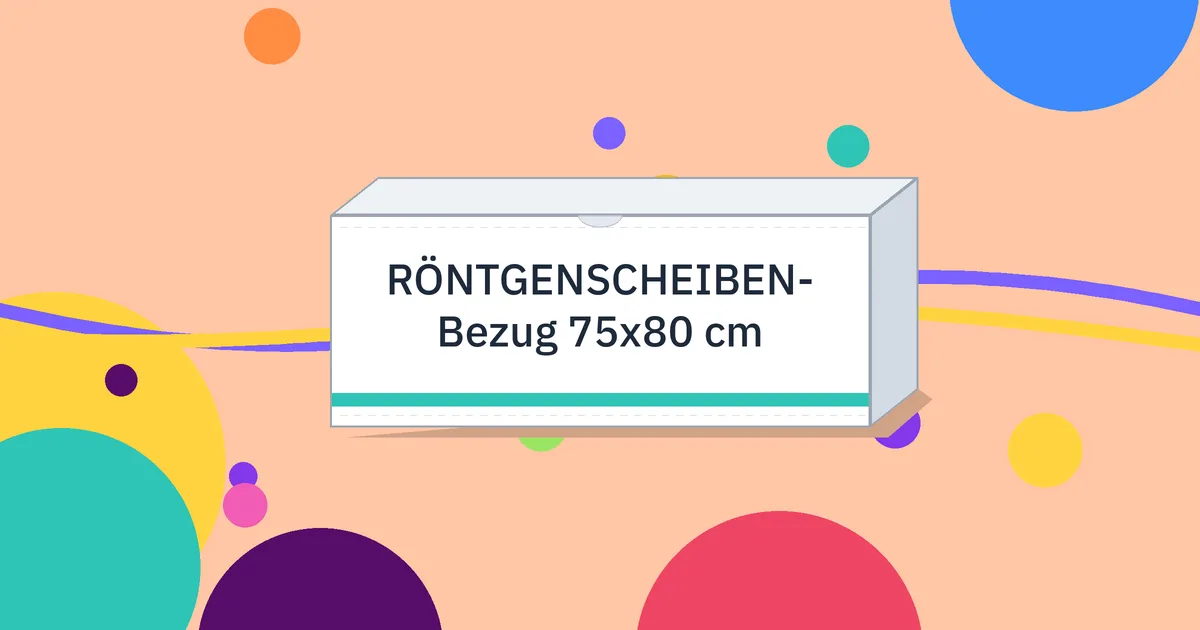 Symbolbild: Packung mit der Aufschrift RÖNTGENSCHEIBEN-Bezug 75x80 cm (PZN 07598472) – Verfügbarkeit und Bezug in Apotheken in Frankfurt am Main