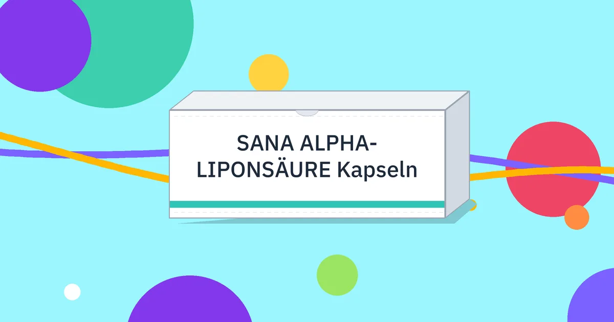 Symbolbild: Packung mit der Aufschrift SANA ALPHA-LIPONSÄURE Kapseln (PZN 12871355) – Verfügbarkeit und Bezug in Apotheken in Frankfurt am Main