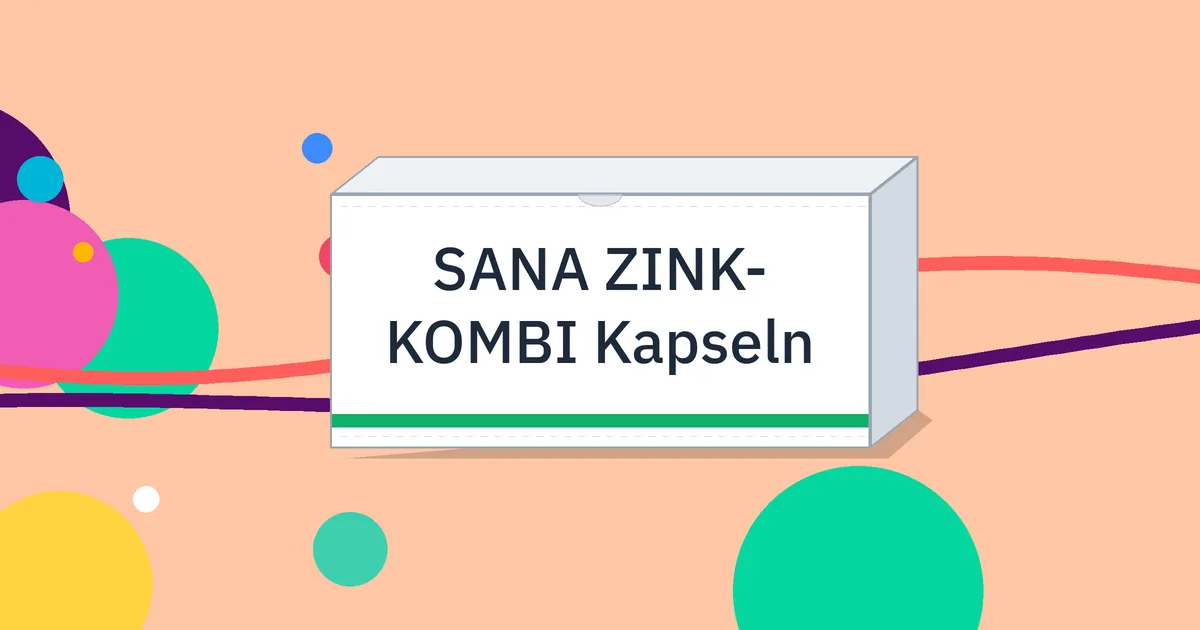Symbolbild: Packung mit der Aufschrift SANA ZINK-KOMBI Kapseln (PZN 12871042) – Verfügbarkeit und Bezug in Apotheken in Frankfurt am Main