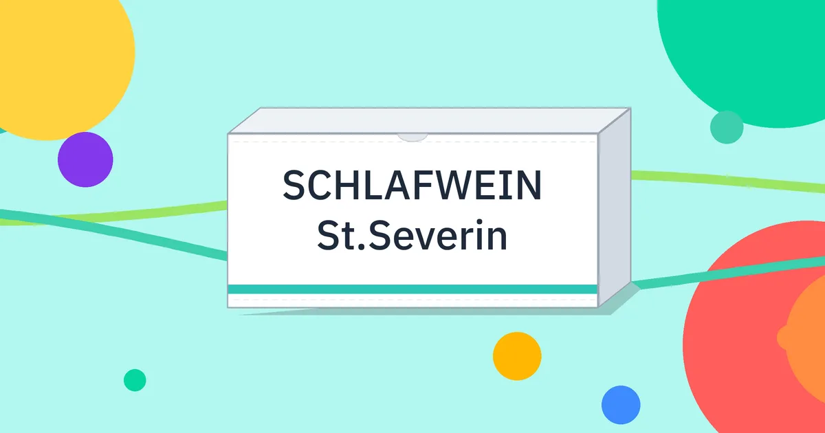 Symbolbild: Packung mit der Aufschrift SCHLAFWEIN St.Severin (PZN 11321960) – Verfügbarkeit und Bezug in Apotheken in Frankfurt am Main
