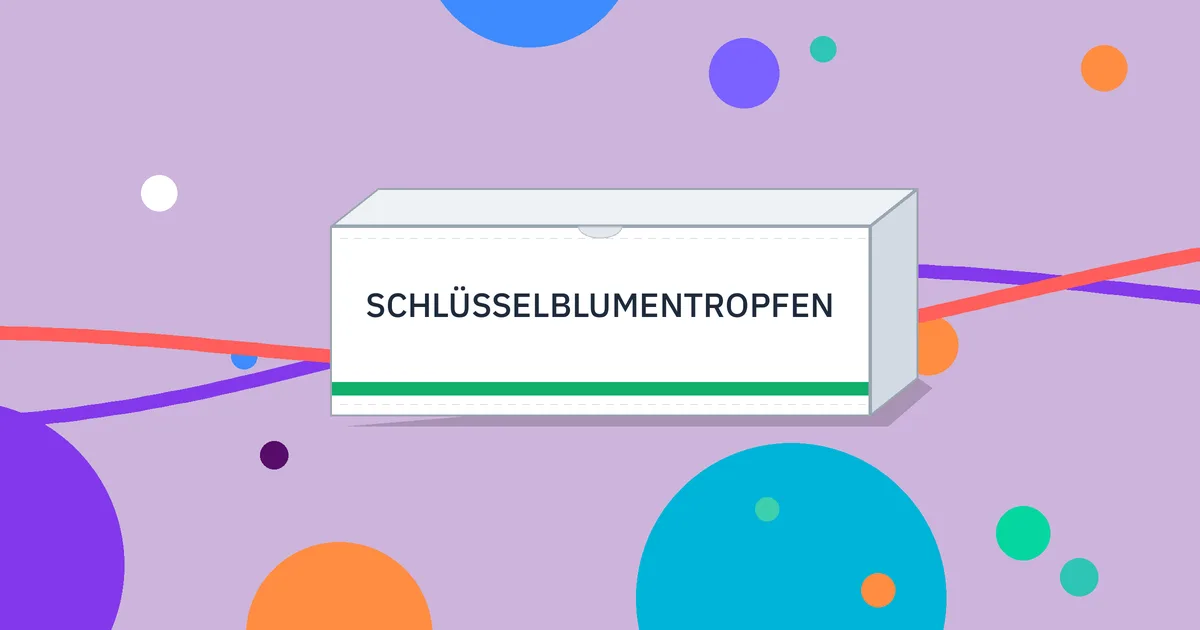 Symbolbild: Packung mit der Aufschrift SCHLÜSSELBLUMENTROPFEN (PZN 11053034) – Verfügbarkeit und Bezug in Apotheken in Frankfurt am Main