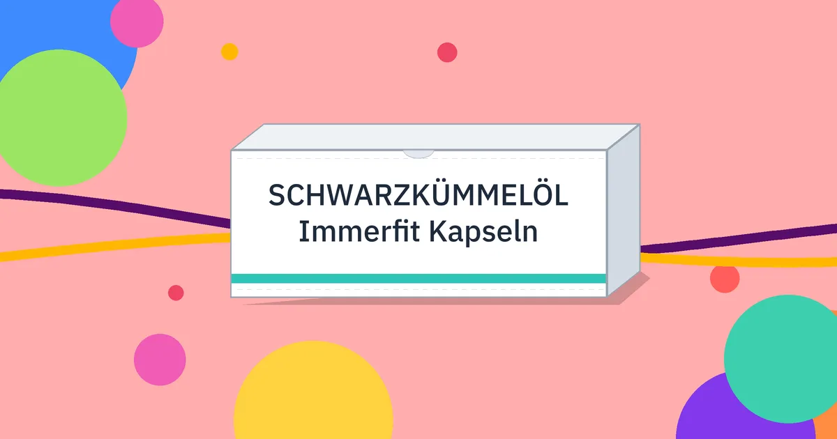 Symbolbild: Packung mit der Aufschrift SCHWARZKÜMMELÖL Immerfit Kapseln (PZN 06304391) – Verfügbarkeit und Bezug in Apotheken in Frankfurt am Main