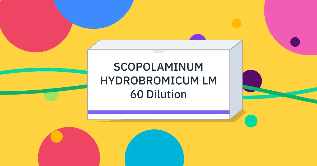 Symbolbild: Packung mit der Aufschrift SCOPOLAMINUM HYDROBROMICUM LM 60 Dilution (PZN 13691589) – Verfügbarkeit und Bezug in Apotheken in Frankfurt am Main