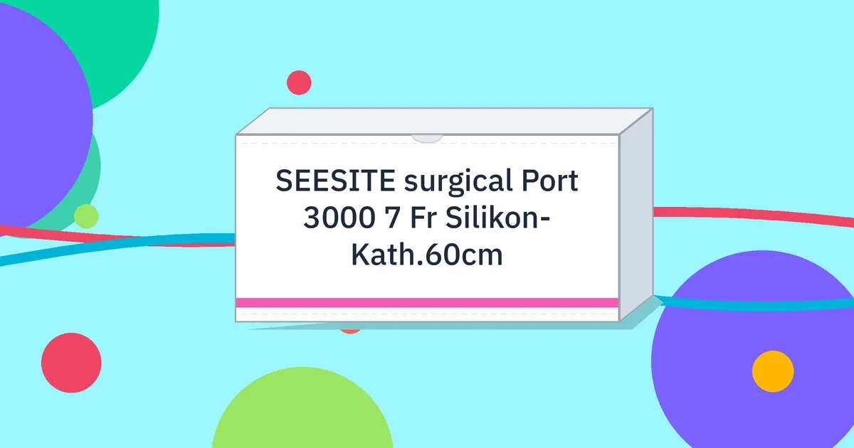 Symbolbild: Packung mit der Aufschrift SEESITE surgical Port 3000 7 Fr Silikon-Kath.60cm (PZN 18494008) – Verfügbarkeit und Bezug in Apotheken in Frankfurt am Main