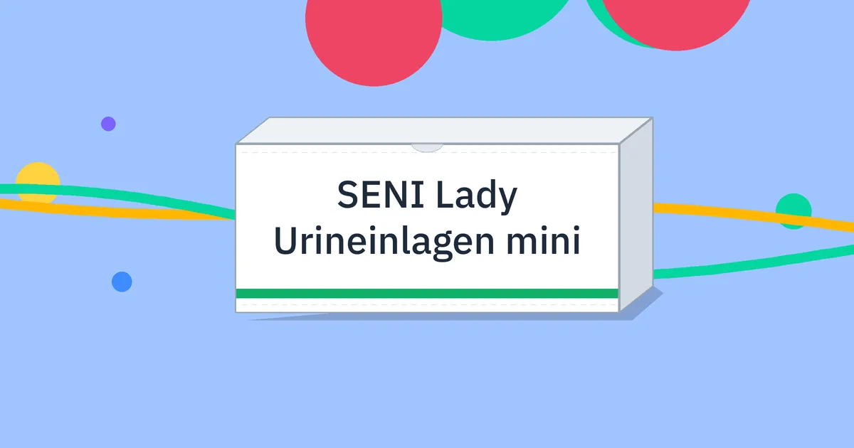 Symbolbild: Packung mit der Aufschrift SENI Lady Urineinlagen mini (PZN 12663993) – Verfügbarkeit und Bezug in Apotheken in Frankfurt am Main