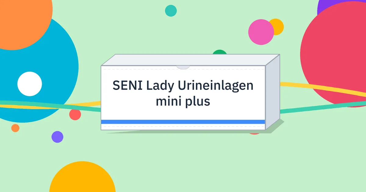 Symbolbild: Packung mit der Aufschrift SENI Lady Urineinlagen mini plus (PZN 12664018) – Verfügbarkeit und Bezug in Apotheken in Frankfurt am Main