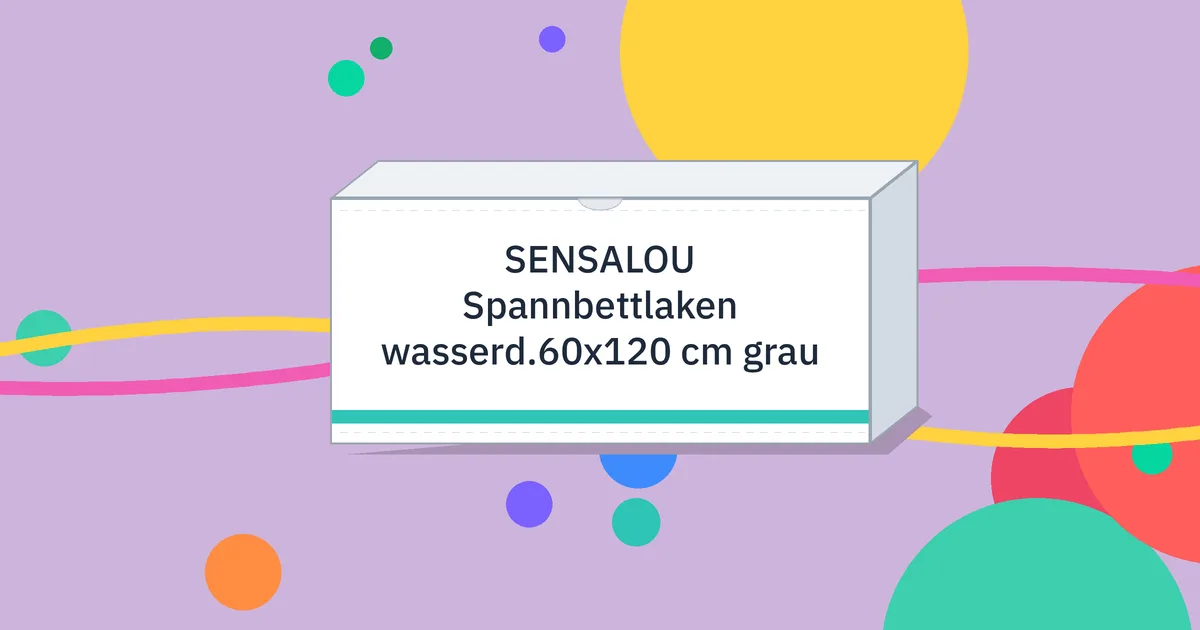 Symbolbild: Packung mit der Aufschrift SENSALOU Spannbettlaken wasserd.60x120 cm grau (PZN 20738771) – Verfügbarkeit und Bezug in Apotheken in Frankfurt am Main