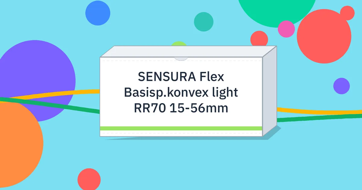 Symbolbild: Packung mit der Aufschrift SENSURA Flex Basisp.konvex light RR70 15-56mm (PZN 00746975) – Verfügbarkeit und Bezug in Apotheken in Frankfurt am Main