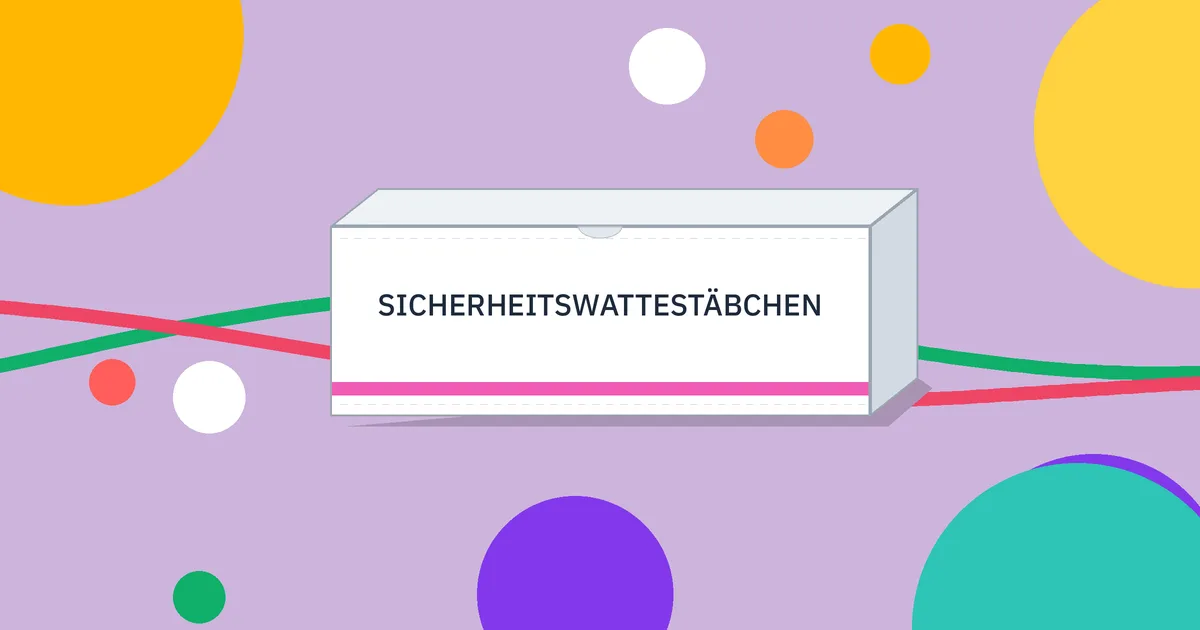 Symbolbild: Packung mit der Aufschrift SICHERHEITSWATTESTÄBCHEN (PZN 17198963) – Verfügbarkeit und Bezug in Apotheken in Frankfurt am Main