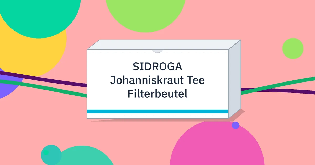 Symbolbild: Packung mit der Aufschrift SIDROGA Johanniskraut Tee Filterbeutel (PZN 03018207) – Verfügbarkeit und Bezug in Apotheken in Frankfurt am Main