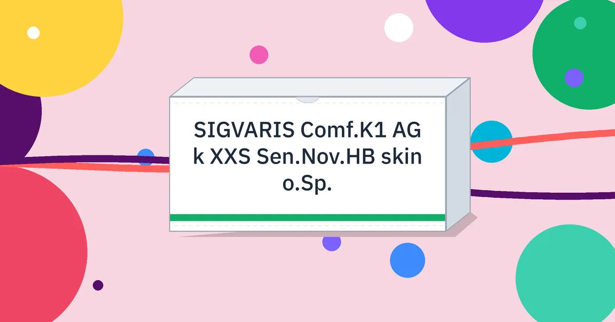 Symbolbild: Packung mit der Aufschrift SIGVARIS Comf.K1 AG k XXS Sen.Nov.HB skin o.Sp. (PZN 17102058) – Verfügbarkeit und Bezug in Apotheken in Frankfurt am Main