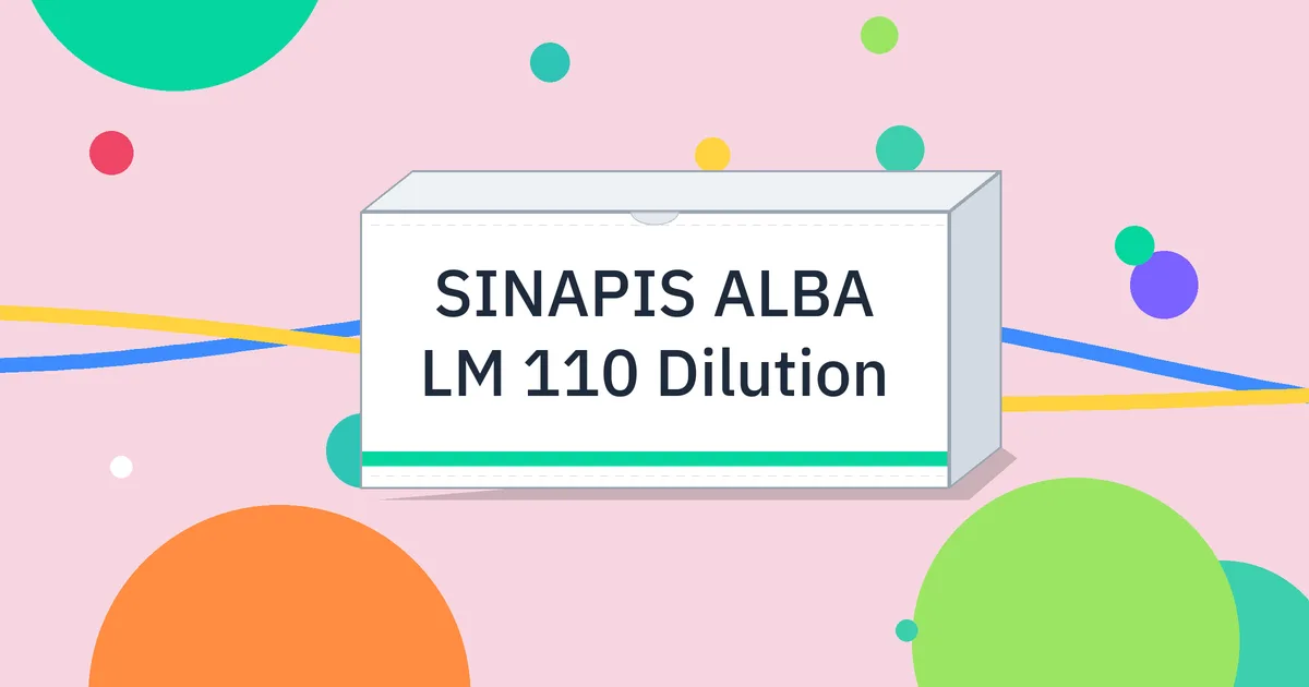 Symbolbild: Packung mit der Aufschrift SINAPIS ALBA LM 110 Dilution (PZN 13190918) – Verfügbarkeit und Bezug in Apotheken in Frankfurt am Main