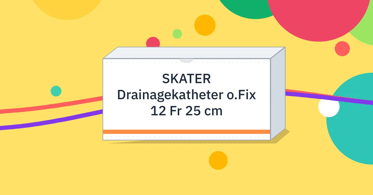 Symbolbild: Packung mit der Aufschrift SKATER Drainagekatheter o.Fix 12 Fr 25 cm (PZN 06769581) – Verfügbarkeit und Bezug in Apotheken in Frankfurt am Main