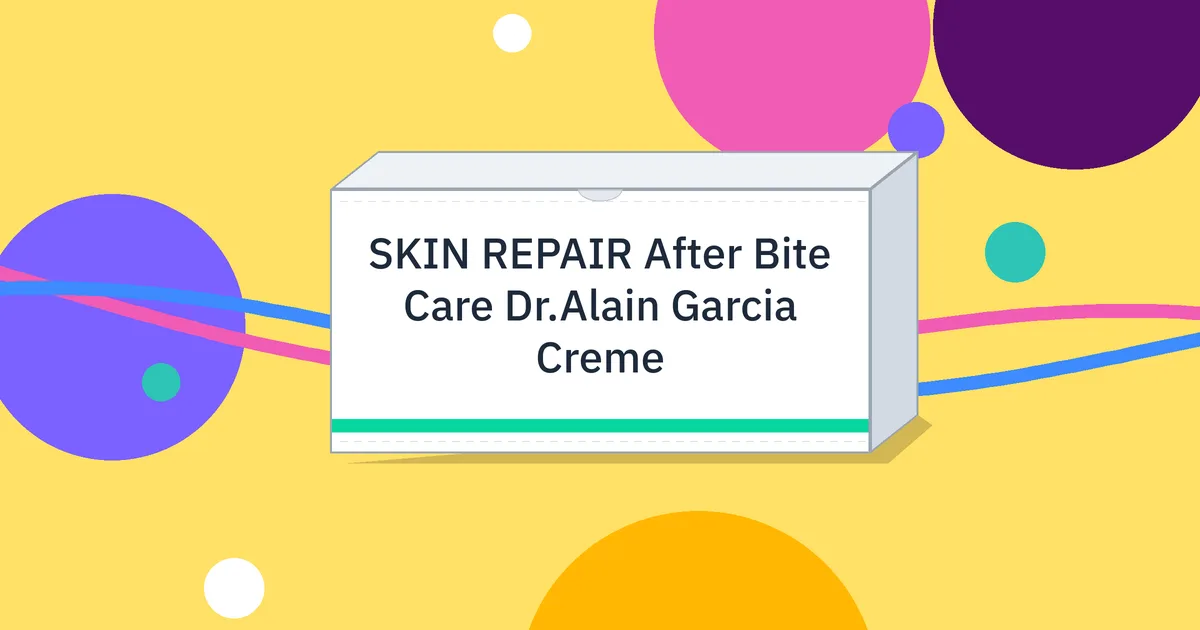 Symbolbild: Packung mit der Aufschrift SKIN REPAIR After Bite Care Dr.Alain Garcia Creme (PZN 15381918) – Verfügbarkeit und Bezug in Apotheken in Frankfurt am Main
