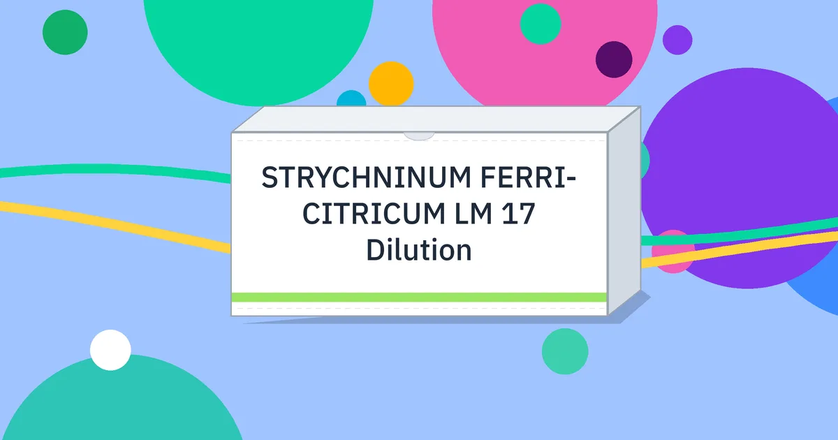 Symbolbild: Packung mit der Aufschrift STRYCHNINUM FERRI-CITRICUM LM 17 Dilution (PZN 13206329) – Verfügbarkeit und Bezug in Apotheken in Frankfurt am Main