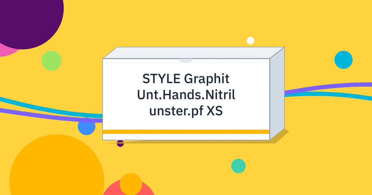 Symbolbild: Packung mit der Aufschrift STYLE Graphit Unt.Hands.Nitril unster.pf XS (PZN 19149029) – Verfügbarkeit und Bezug in Apotheken in Frankfurt am Main