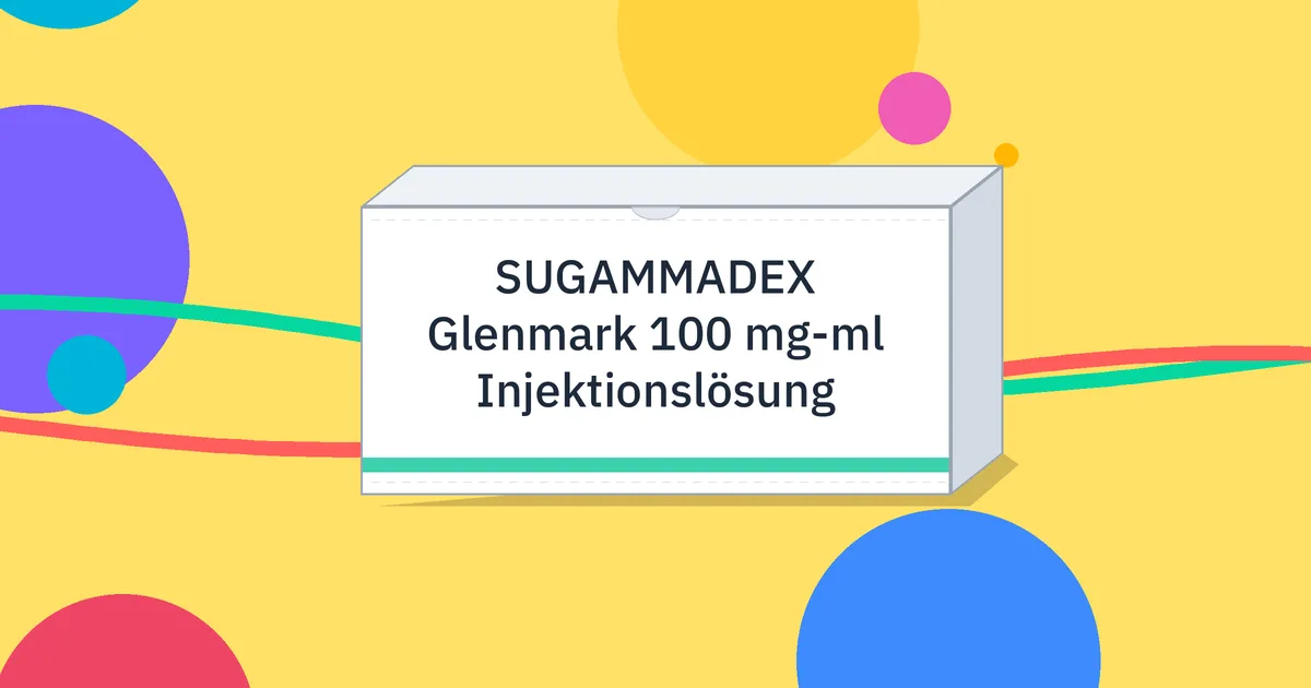Symbolbild: Packung mit der Aufschrift SUGAMMADEX Glenmark 100 mg-ml Injektionslösung (PZN 18789413) – Verfügbarkeit und Bezug in Apotheken in Frankfurt am Main