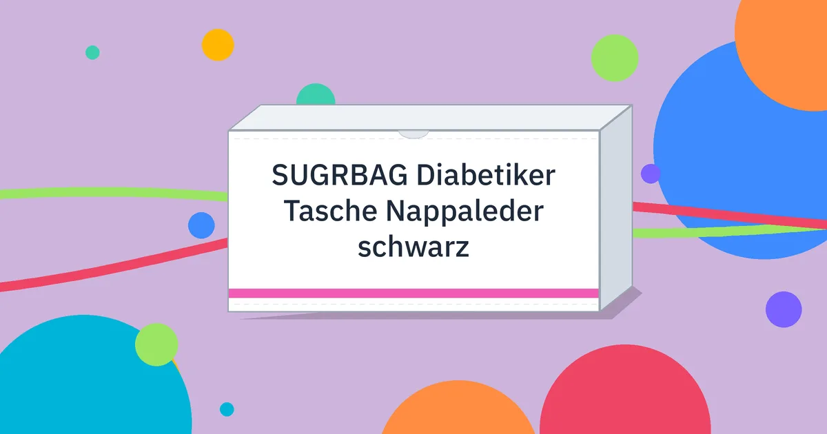 Symbolbild: Packung mit der Aufschrift SUGRBAG Diabetiker Tasche Nappaleder schwarz (PZN 11861165) – Verfügbarkeit und Bezug in Apotheken in Frankfurt am Main