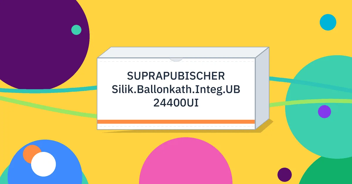 Symbolbild: Packung mit der Aufschrift SUPRAPUBISCHER Silik.Ballonkath.Integ.UB 24400UI (PZN 07652817) – Verfügbarkeit und Bezug in Apotheken in Frankfurt am Main