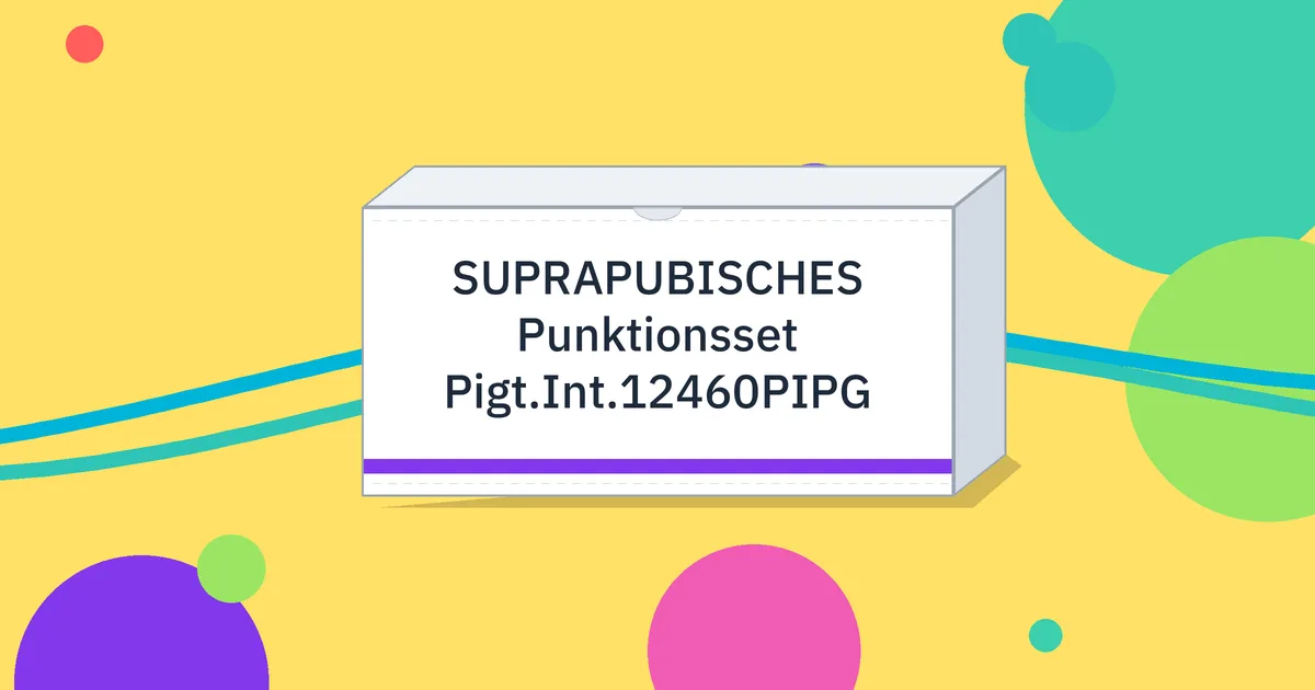 Symbolbild: Packung mit der Aufschrift SUPRAPUBISCHES Punktionsset Pigt.Int.12460PIPG (PZN 00792573) – Verfügbarkeit und Bezug in Apotheken in Frankfurt am Main