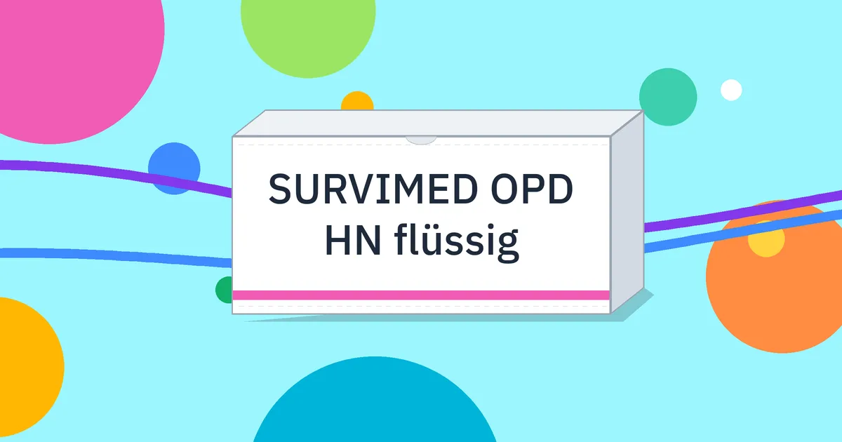 Symbolbild: Packung mit der Aufschrift SURVIMED OPD HN flüssig (PZN 10931277) – Verfügbarkeit und Bezug in Apotheken in Frankfurt am Main