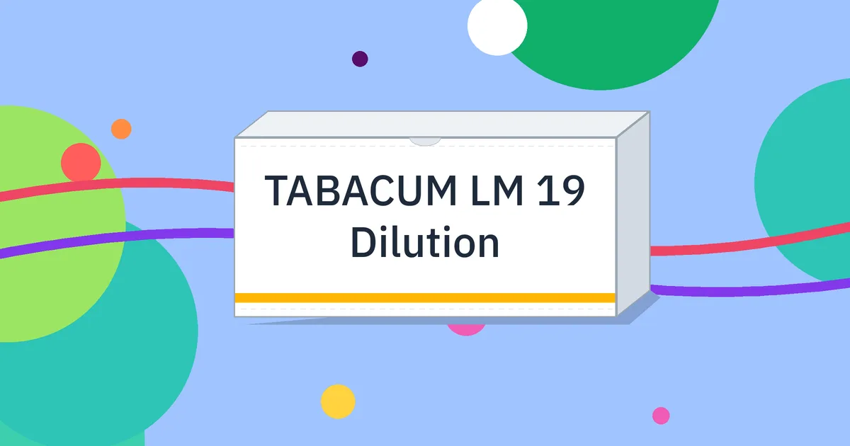 Symbolbild: Packung mit der Aufschrift TABACUM LM 19 Dilution (PZN 13212666) – Verfügbarkeit und Bezug in Apotheken in Frankfurt am Main