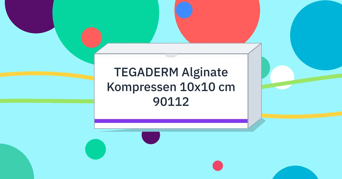 Symbolbild: Packung mit der Aufschrift TEGADERM Alginate Kompressen 10x10 cm 90112 (PZN 06837615) – Verfügbarkeit und Bezug in Apotheken in Frankfurt am Main