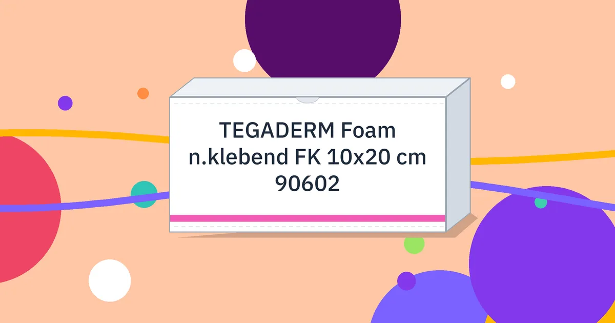 Symbolbild: Packung mit der Aufschrift TEGADERM Foam n.klebend FK 10x20 cm 90602 (PZN 06917165) – Verfügbarkeit und Bezug in Apotheken in Frankfurt am Main