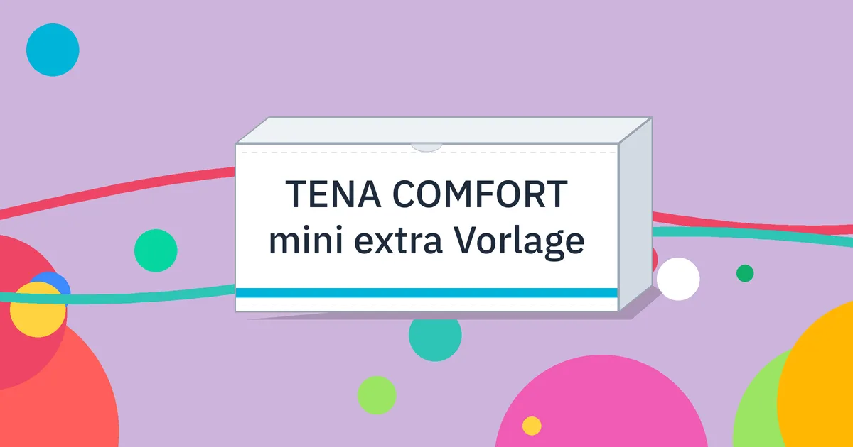 Symbolbild: Packung mit der Aufschrift TENA COMFORT mini extra Vorlage (PZN 00198628) – Verfügbarkeit und Bezug in Apotheken in Frankfurt am Main