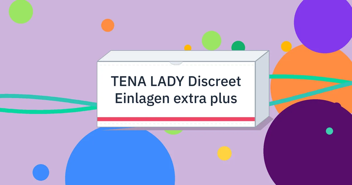 Symbolbild: Packung mit der Aufschrift TENA LADY Discreet Einlagen extra plus (PZN 18322626) – Verfügbarkeit und Bezug in Apotheken in Frankfurt am Main