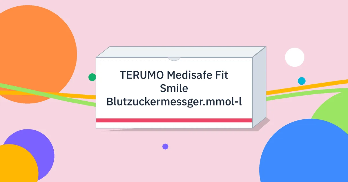 Symbolbild: Packung mit der Aufschrift TERUMO Medisafe Fit Smile Blutzuckermessger.mmol-l (PZN 11340791) – Verfügbarkeit und Bezug in Apotheken in Frankfurt am Main