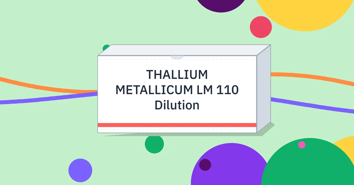Symbolbild: Packung mit der Aufschrift THALLIUM METALLICUM LM 110 Dilution (PZN 13218692) – Verfügbarkeit und Bezug in Apotheken in Frankfurt am Main