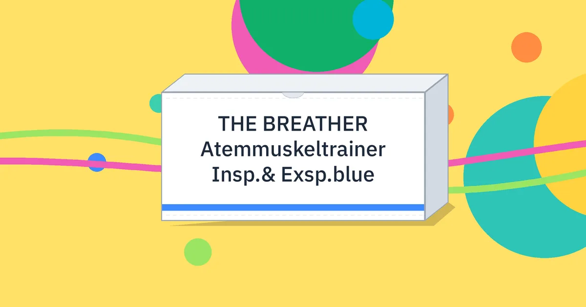 Symbolbild: Packung mit der Aufschrift THE BREATHER Atemmuskeltrainer Insp.& Exsp.blue (PZN 18906416) – Verfügbarkeit und Bezug in Apotheken in Frankfurt am Main