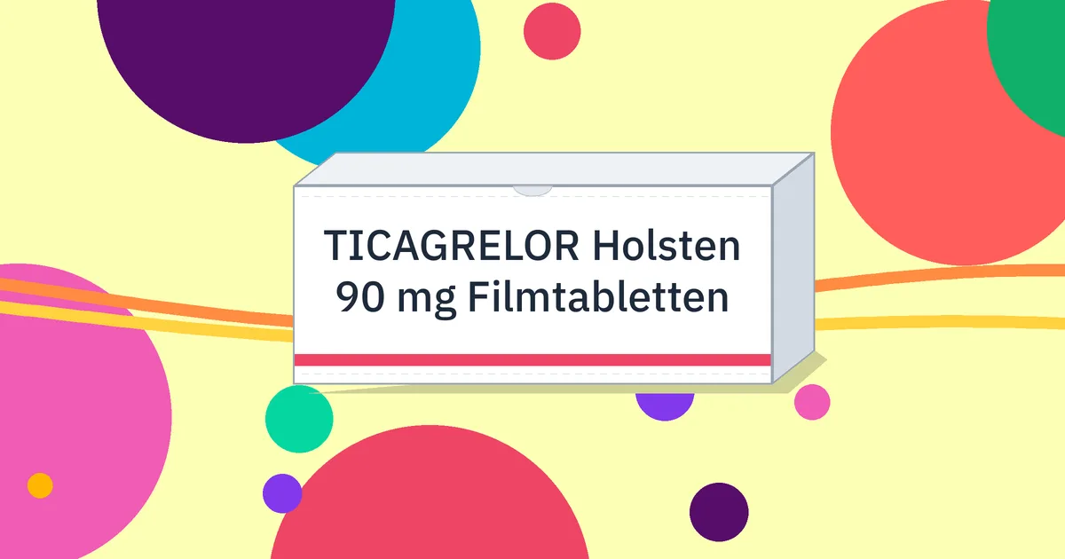Symbolbild: Packung mit der Aufschrift TICAGRELOR Holsten 90 mg Filmtabletten (PZN 19542979) – Verfügbarkeit und Bezug in Apotheken in Frankfurt am Main